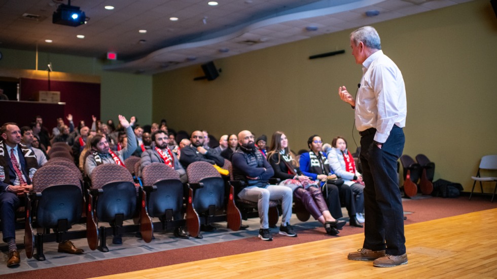 Vice Admiral Michael Connor addresses Technology Leadership Class of ...